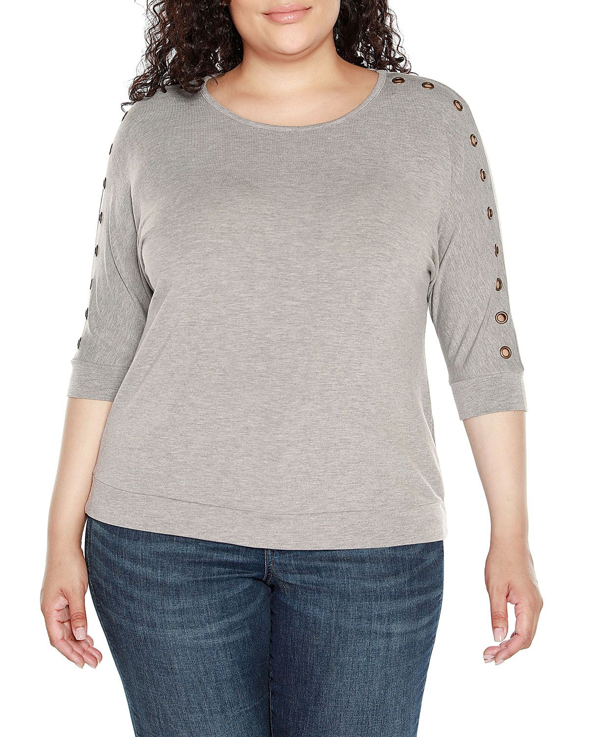 Belldini Plus Size Grommet Dolman Sleeve Top | Belk