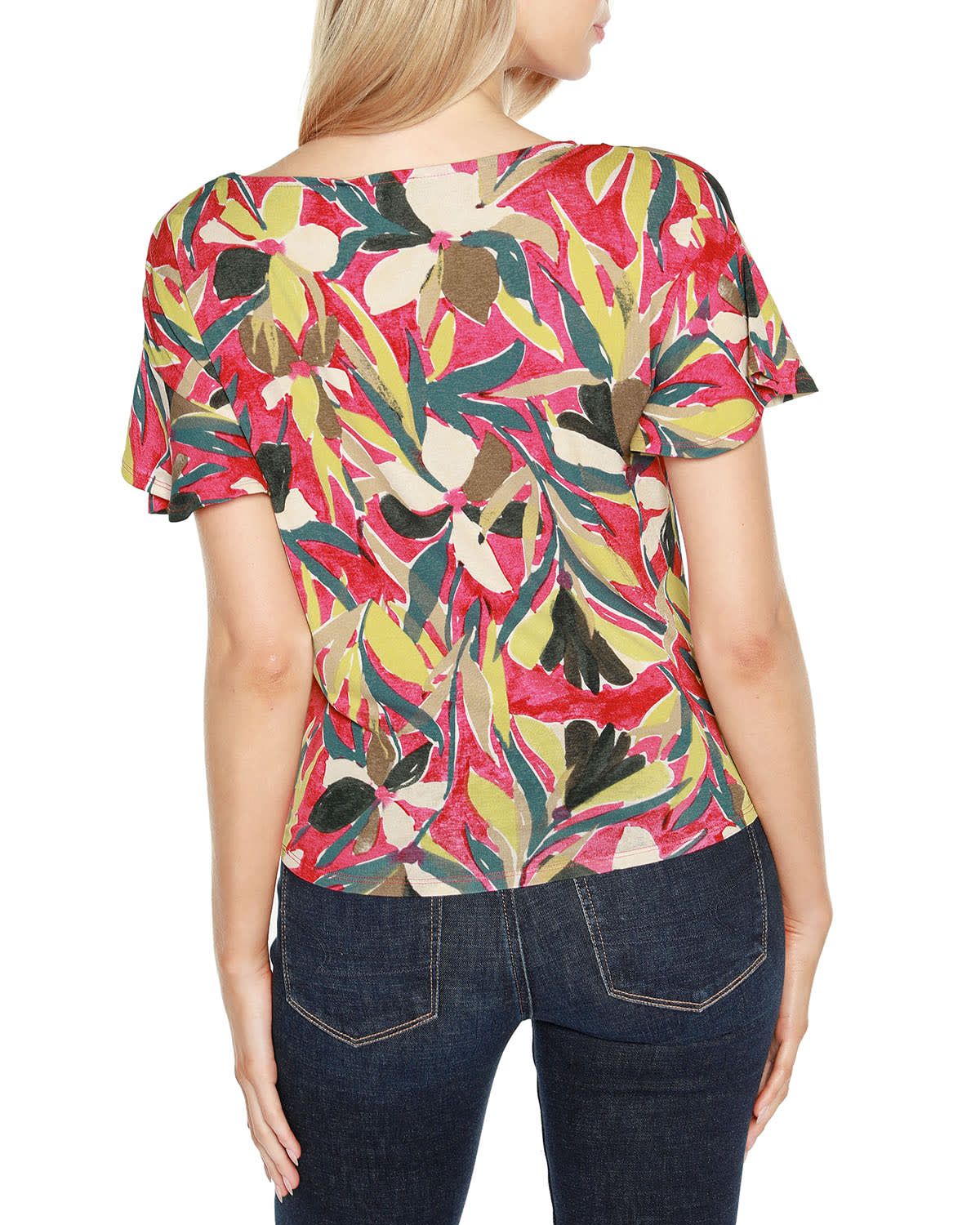 Belldini Grommet Detailed Printed Stripe Top | Belk