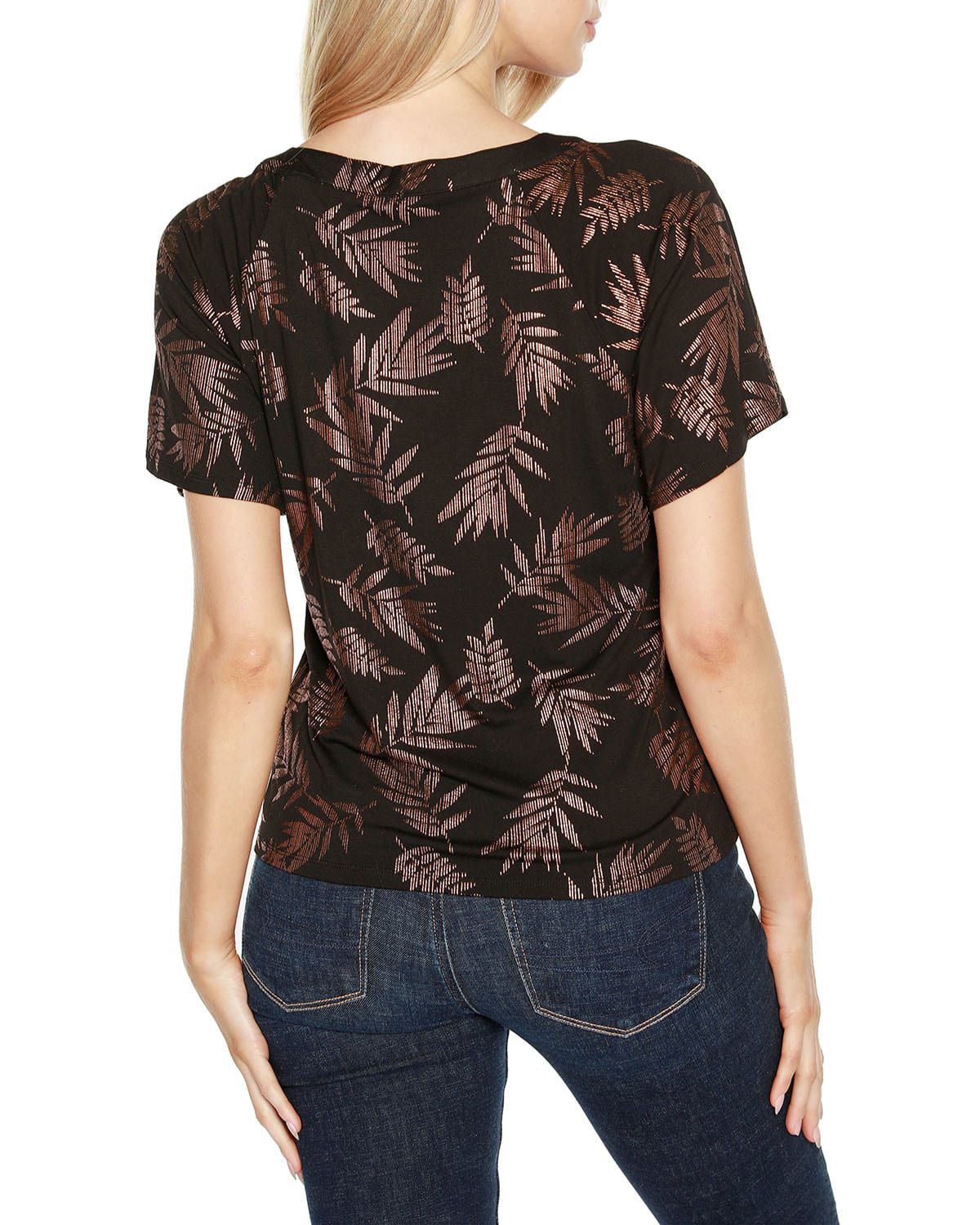 Belldini Collared Button-Front Printed Floral Top | Belk