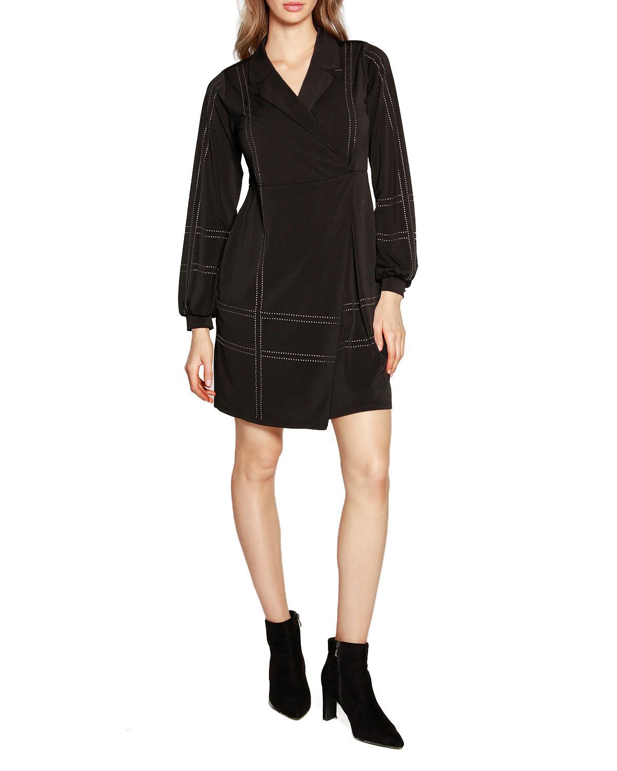 Belldini Black Label Studded Wrap Dress | Belk