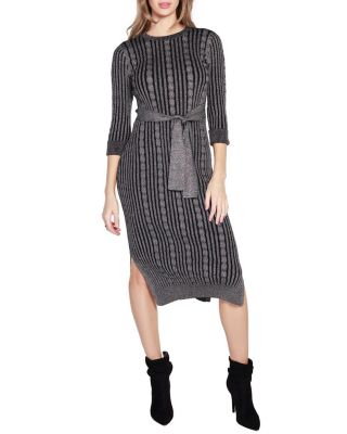 Belldini Black Label Lurex Ribbed Cable Sweater Dress | belk