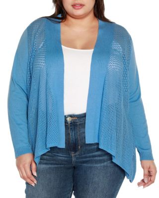 Belldini Plus Size Hi-Low Open-Front Swing Cardigan Sweater | belk