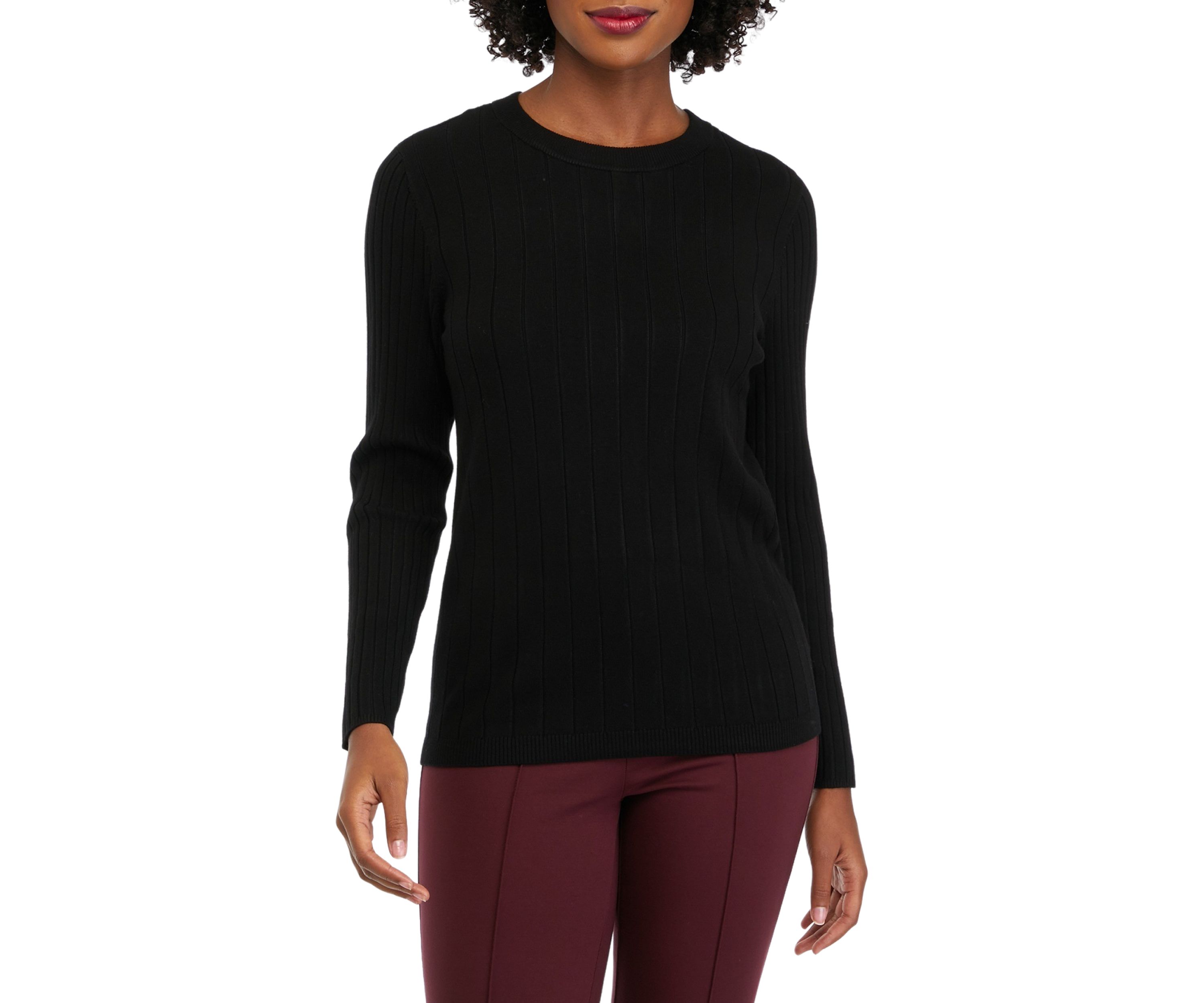 THE LIMITED Women's Long Sleeve Crew Neck Ribbed Sweater | Belk