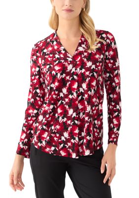 AK Anne Klein Women's Printed V-Neck Top | belk