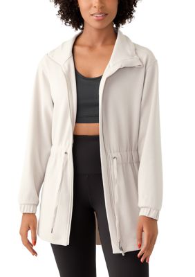 Yogalicious Scuba Alma Funnel Neck Jacket with Cinched Waist | belk