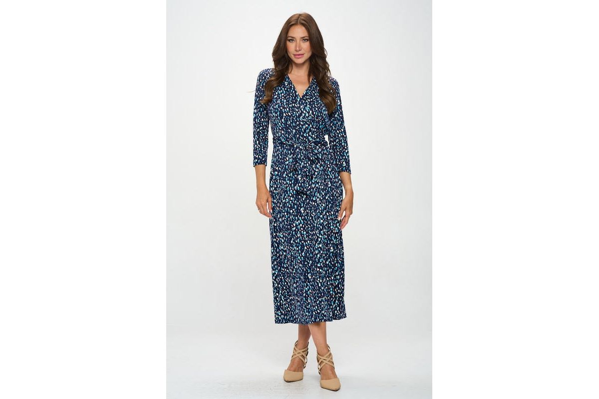 Renee C. ABSTRACT DOT PRINT WRAP DRESS | Belk
