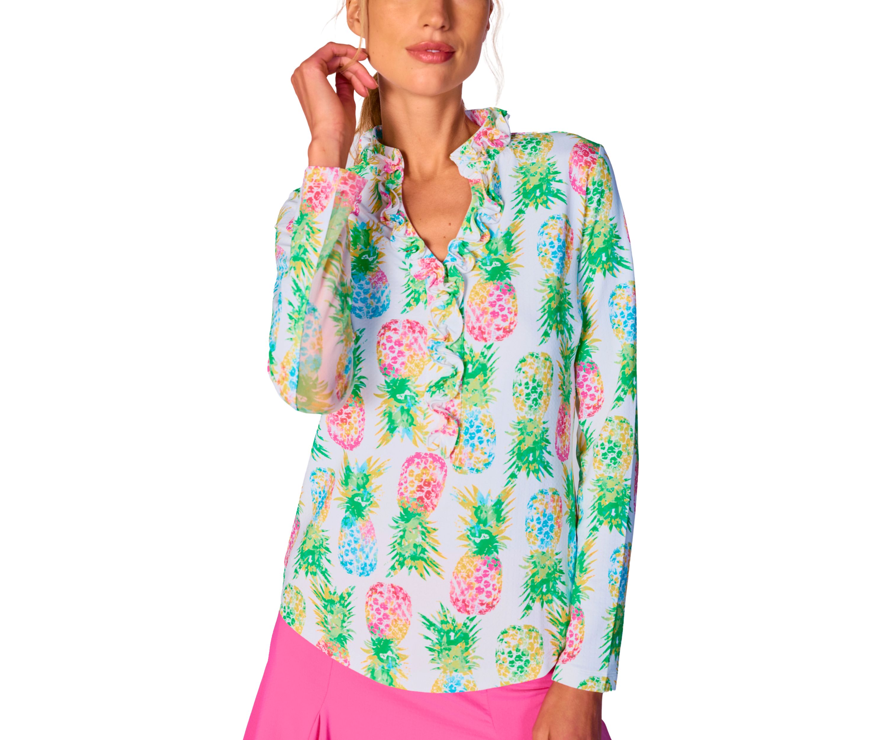 G LIFESTYLE Long Sleeve Double Ruffle Top | Belk