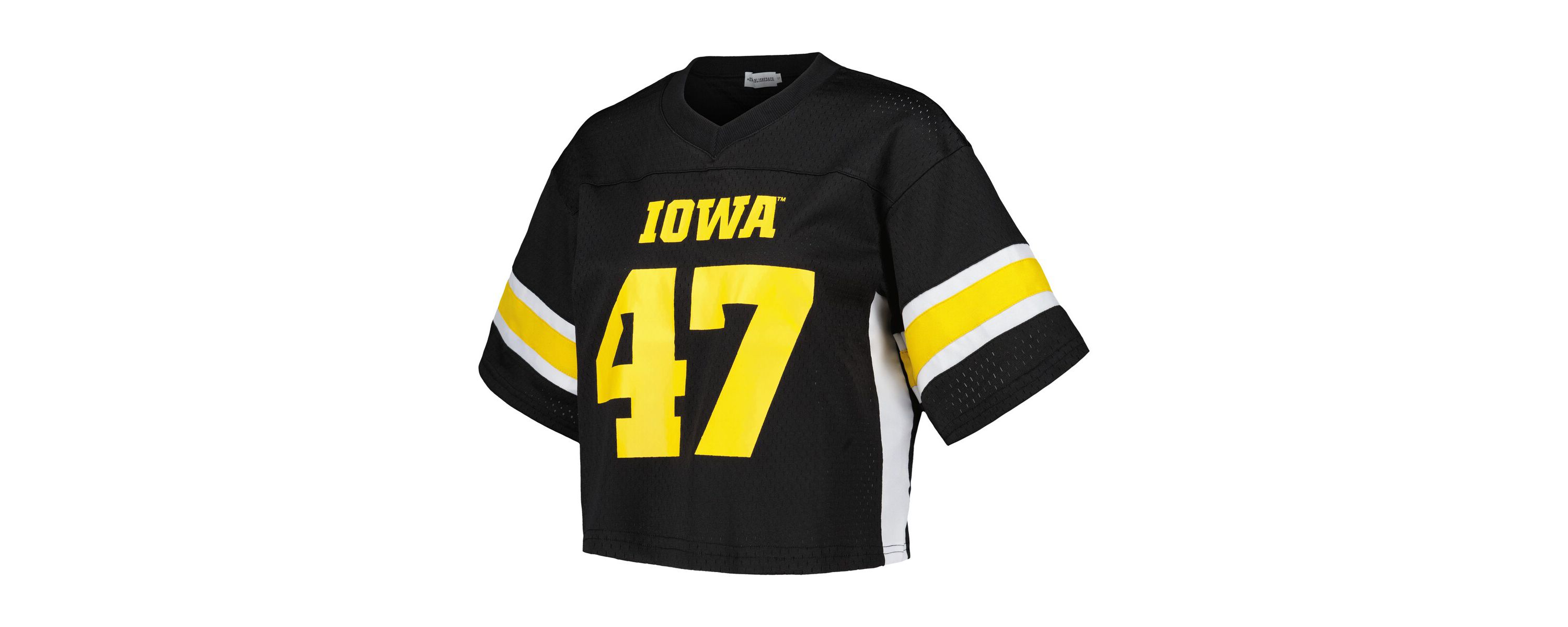 Established & Co. NCAA #47 Iowa Hawkeyes Fashion Boxy Cropped Football ...