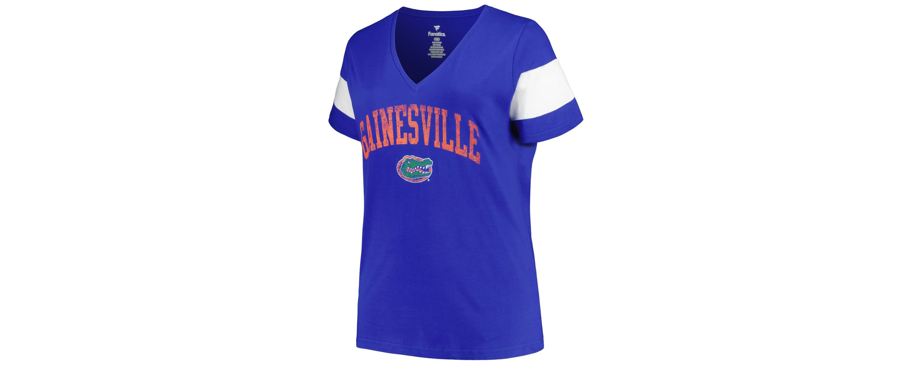 Profile NCAA Florida Gators Plus Size Arched City Sleeve Stripe V-Neck ...