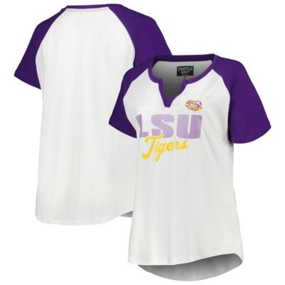 Profile NCAA LSU Tigers Plus Size Best Squad Shimmer Raglan Notch Neck ...