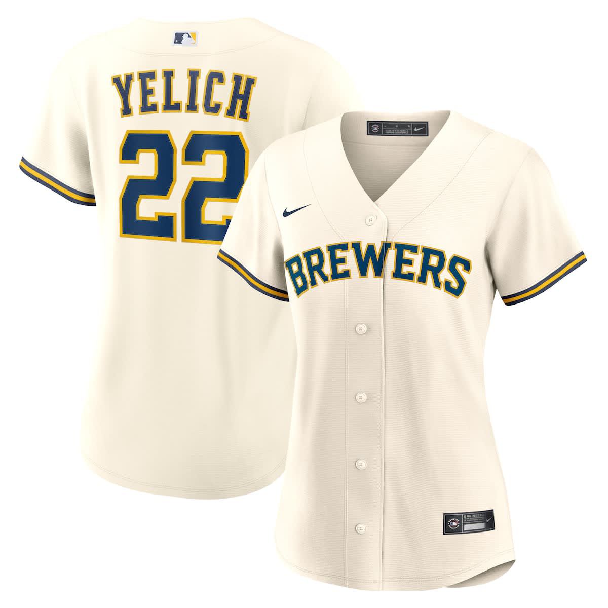 Nike® MLB Nike Christian Yelich Milwaukee Brewers Home Replica Player ...