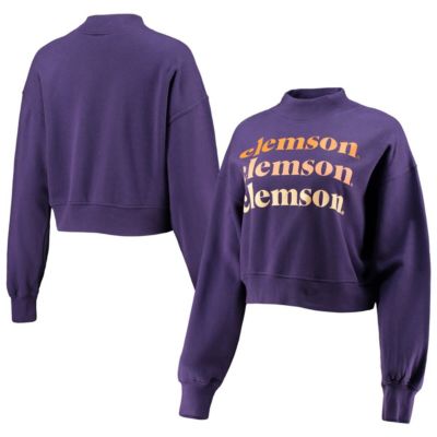 chicka-d NCAA Clemson Tigers Heavyweight Hailey Cropped Sweatshirt | belk