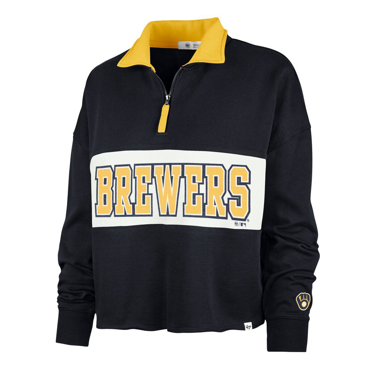 '47 MLB Milwaukee Brewers Remi Quarter-Zip Cropped Top | Belk