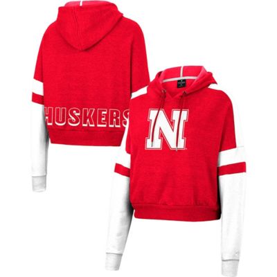 Colosseum NCAA Nebraska Huskers Throwback Stripe Arch Logo Cropped ...