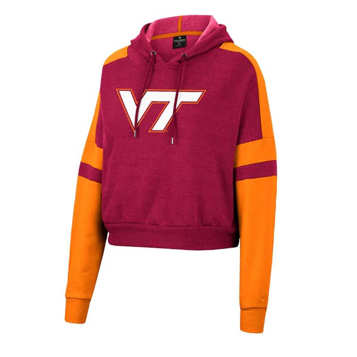 Colosseum NCAA Virginia Tech Hokies Throwback Stripe Arch Logo Cropped ...