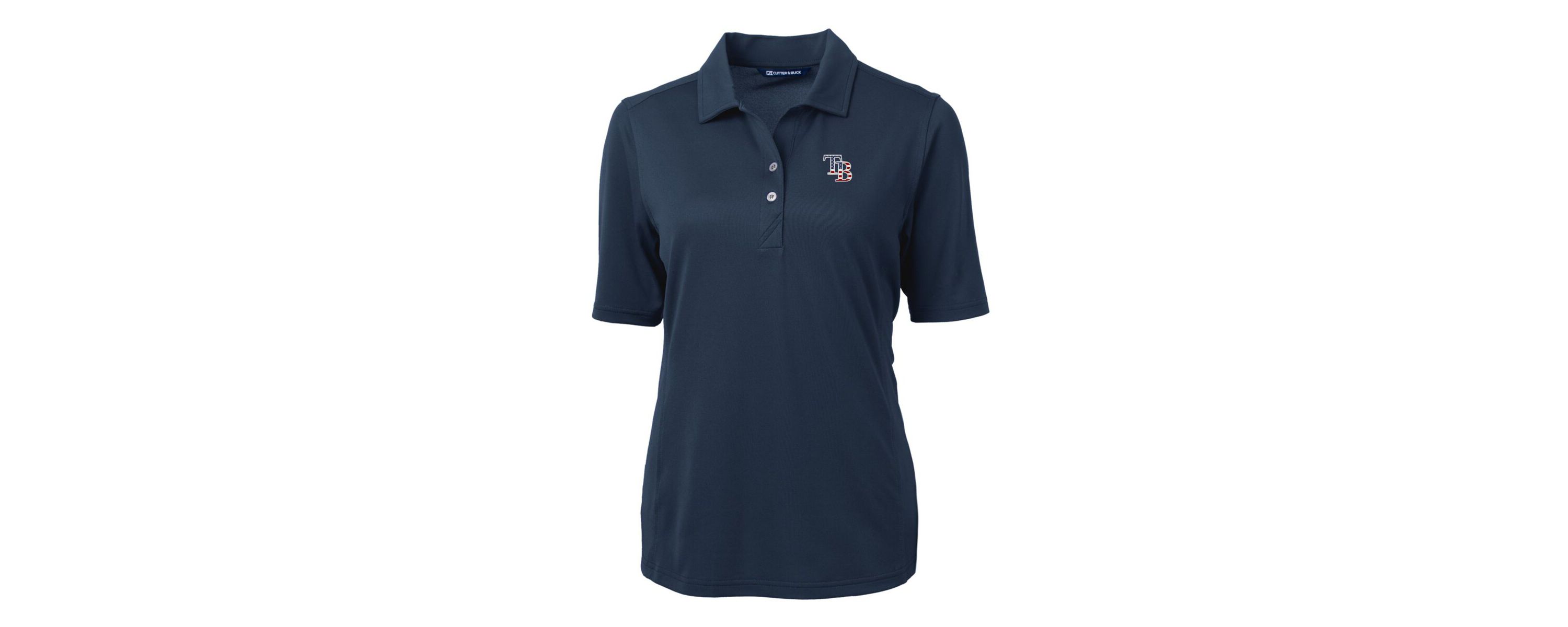 Cutter & Buck MLB Tampa Bay Rays Americana Logo DryTec Virtue Eco Pique ...