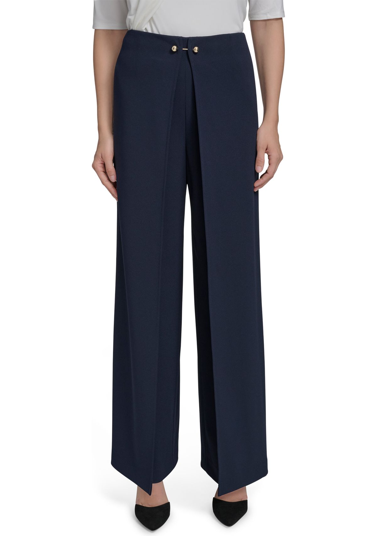 Halston Women's Wide Leg Wrap Hardware Pants | Belk