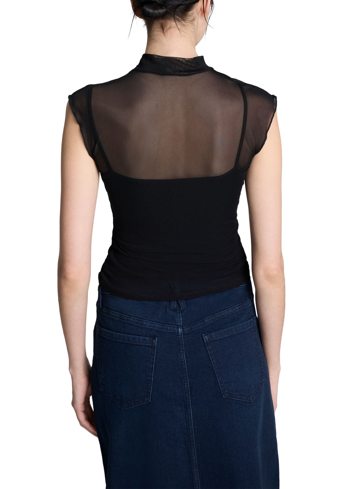 Kenneth Cole Women's Layered Mesh Mock Neck Top | Belk