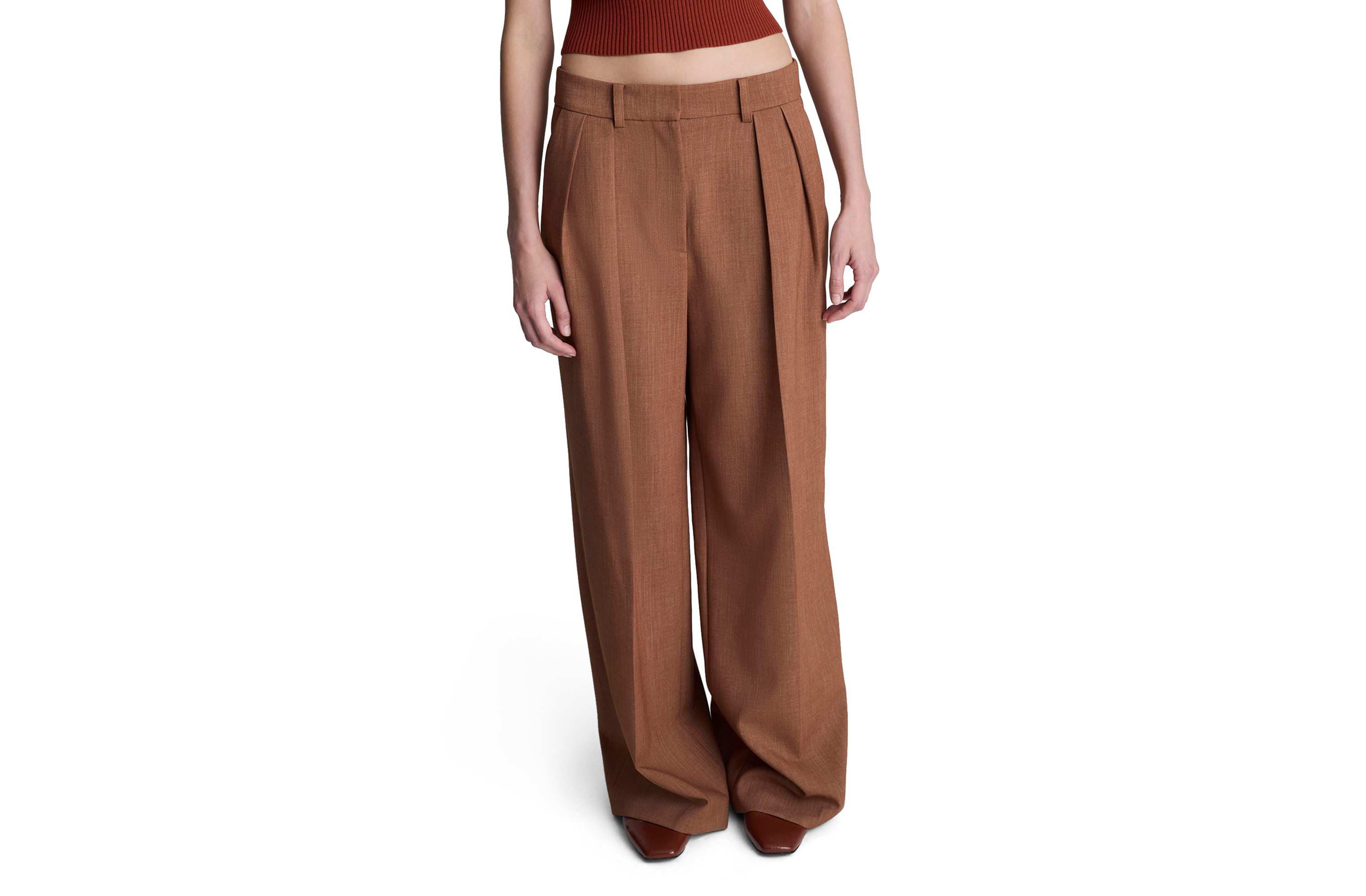 Kenneth Cole High Rise Fly Front Wide Leg Pant | Belk