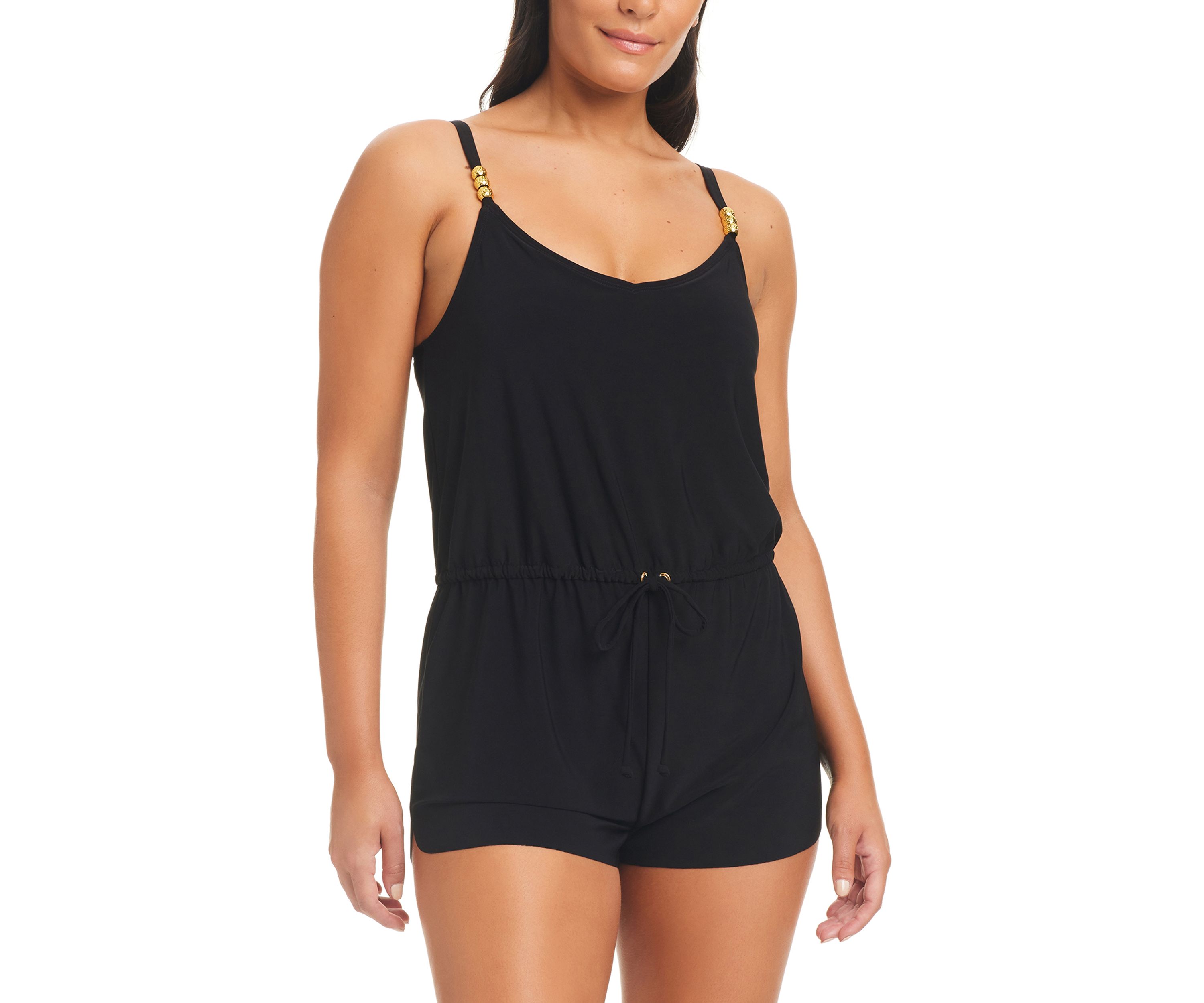 Beyond Control Solid Essentials Swim Romper | Belk
