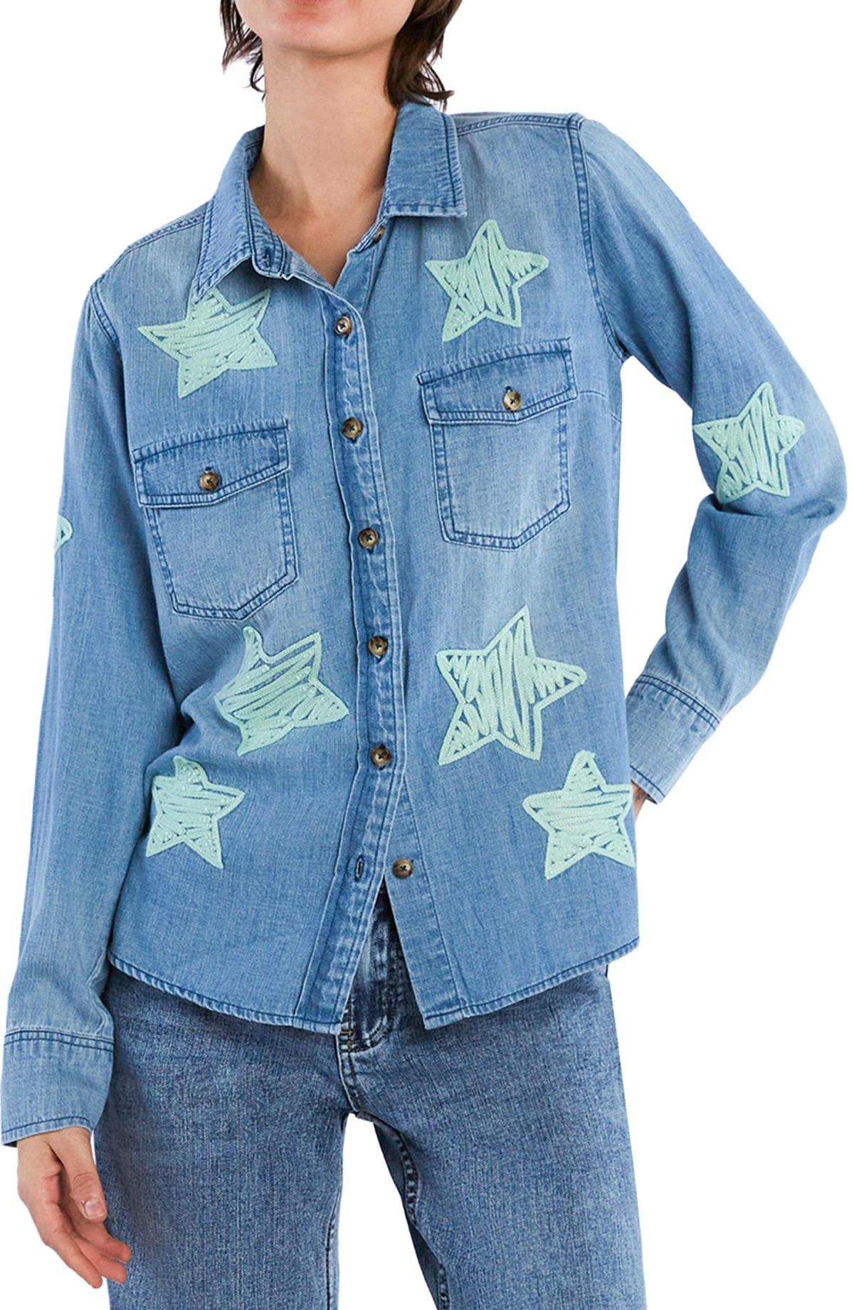Billy T Big Embroidered Stars Shirt | Belk