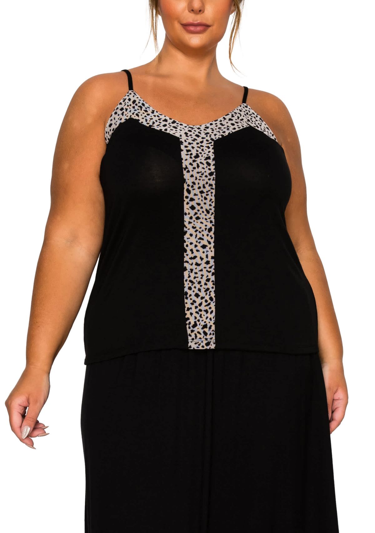 COIN1804 Pebble Mesh Rayon Mix Panel Cami | Belk