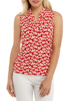 Anne Klein Flower Fall Triple Pleat ITY Top | belk