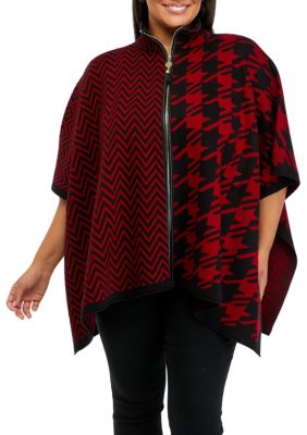 Anne Klein Plus Size Pattern Zip Front Cape | belk