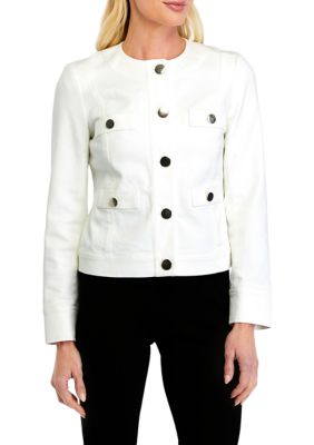 Anne Klein Women's Button Front Jewel Neck Jacket | belk