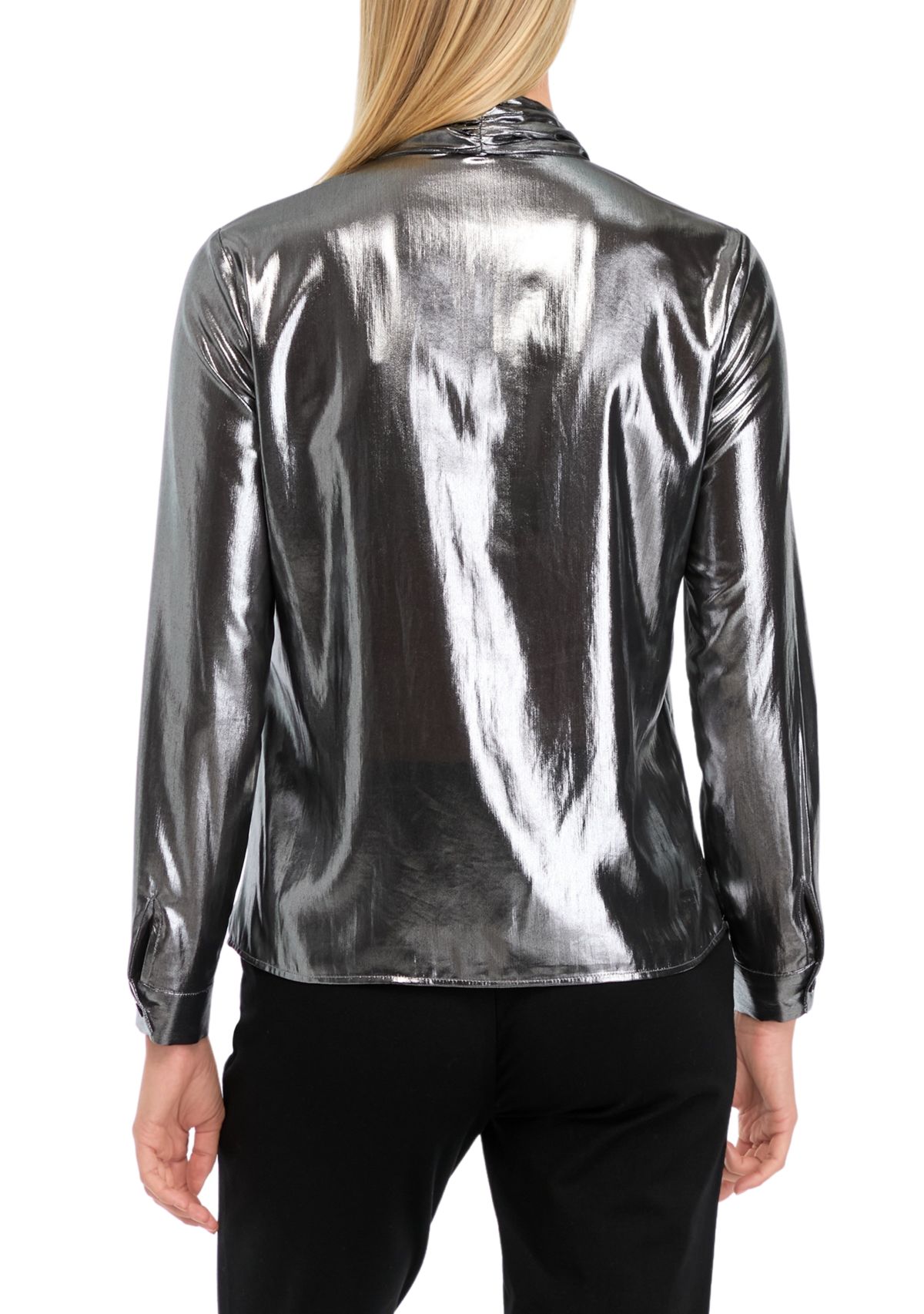 Anne Klein Women's Blouson Sleeve Metallic Blouse | Belk