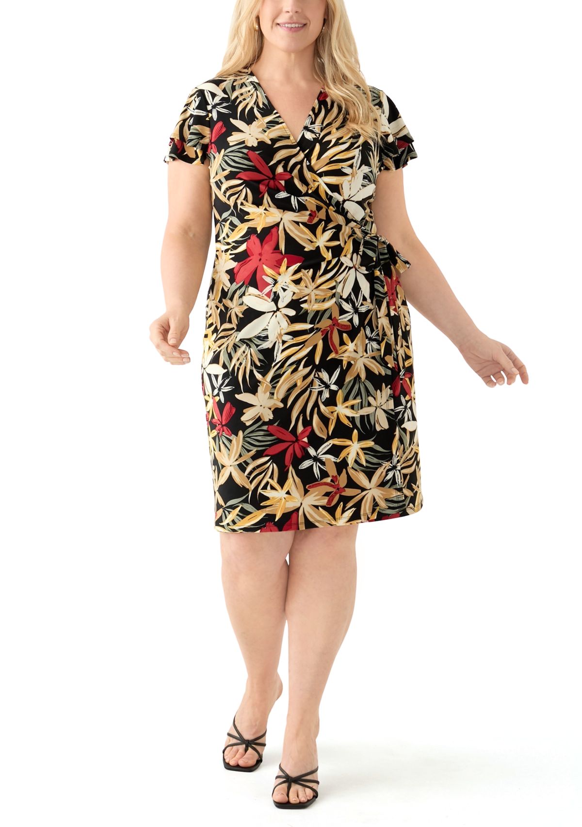 Anne Klein Plus Size Classic Wrap Printed Dress | Belk