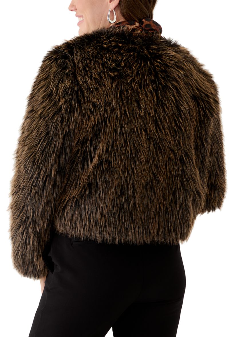 Anne Klein Petite Open Front Faux Fur Jacket | Belk
