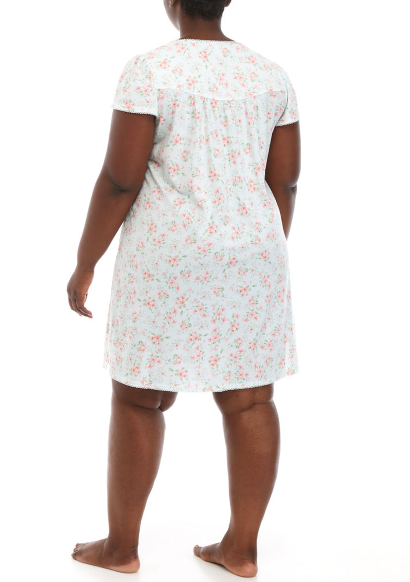 Miss Elaine Plus Size Silky Knit Short Gown | Belk