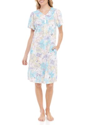 Miss Elaine Stretch Terry Zip Short Robe | belk
