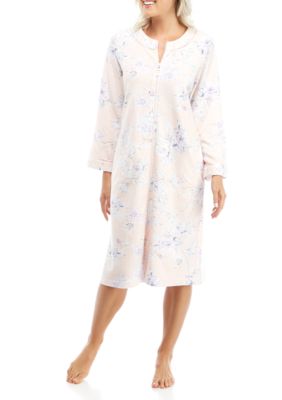 Miss Elaine Brushed Waffle Short Zip Robe | belk