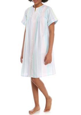 Miss Elaine Seersucker Short Button Robe | belk