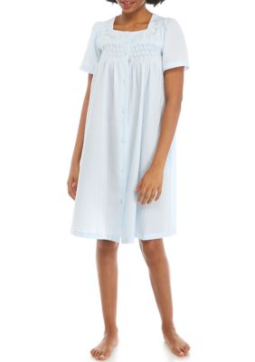 Miss Elaine Plus Size Seersucker Short Grip Robe | belk