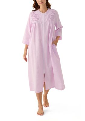 Miss Elaine Seersucker Long Zip Robe | belk