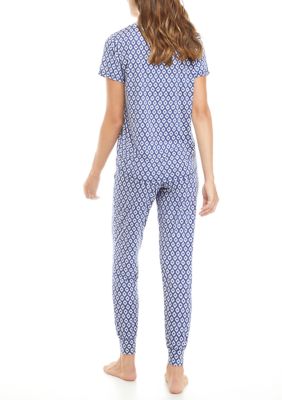 Jaclyn Intimates Geometric Textured Pajama Set | belk