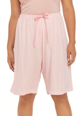 HUE® Plus Size Drop Dot Bermuda Sleep Shorts | belk