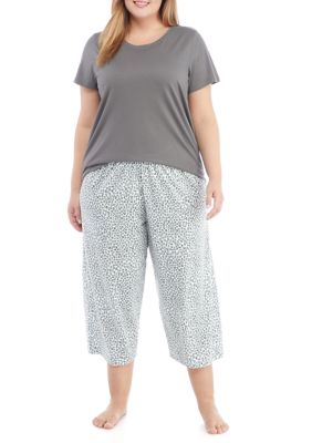 HUE® Plus Size Snow Leopard Pajama Set | belk