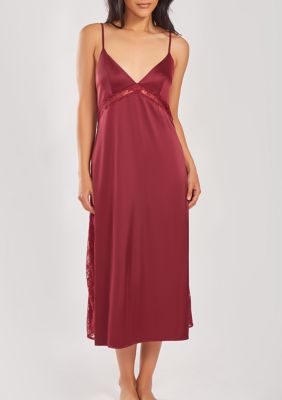 iCollection Womans Silky Open back Night Gown with Lace Trims | belk