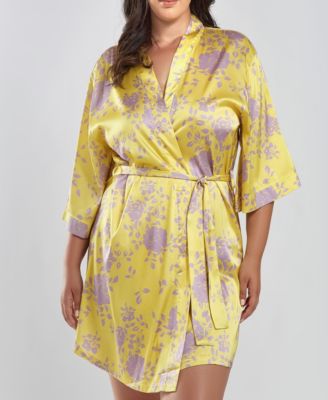iCollection Fiona Plus Size Satin Print Robe | belk
