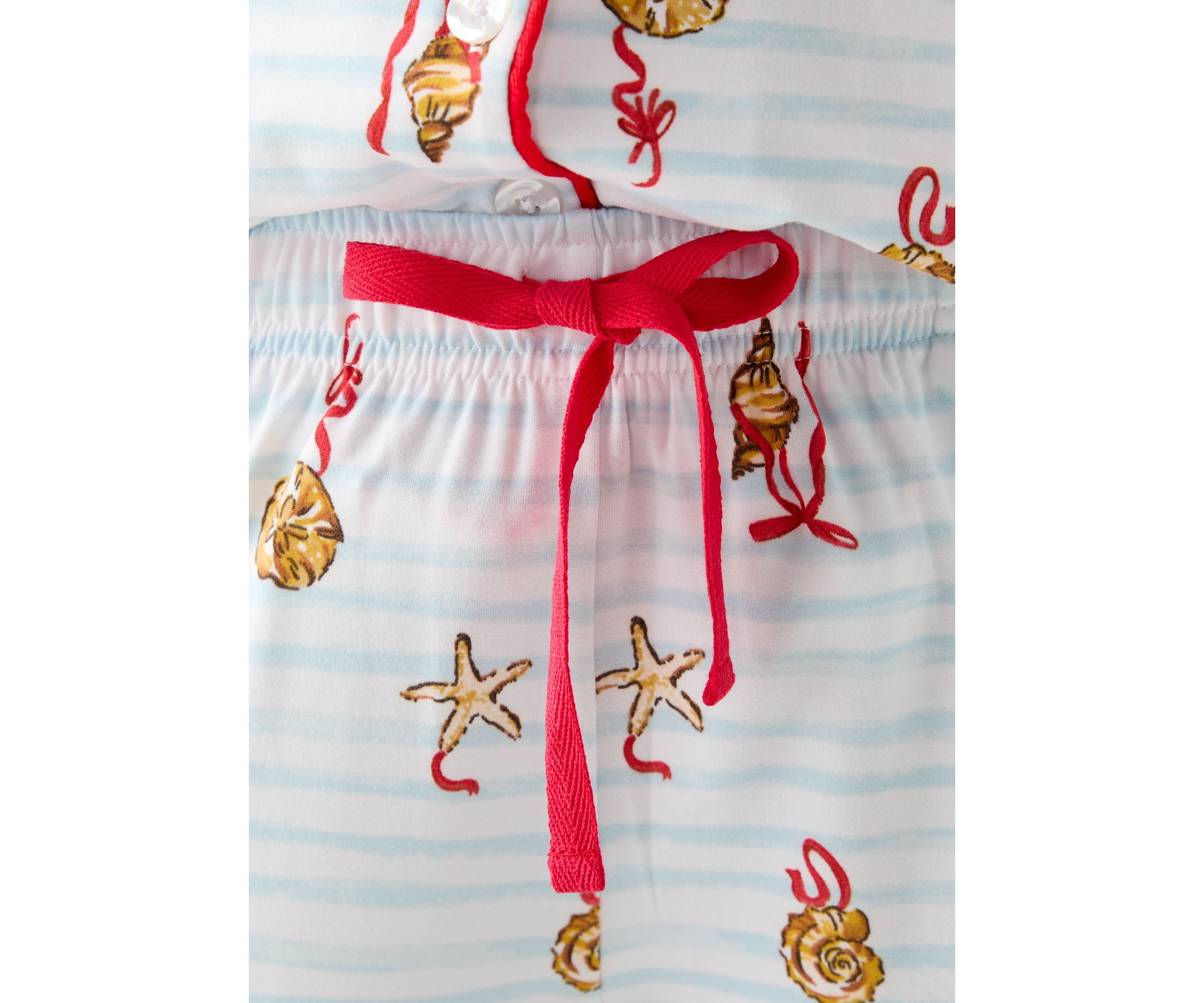 PAJAMARAMA Women’s Shell Stripe Notch Pajama Set | Belk