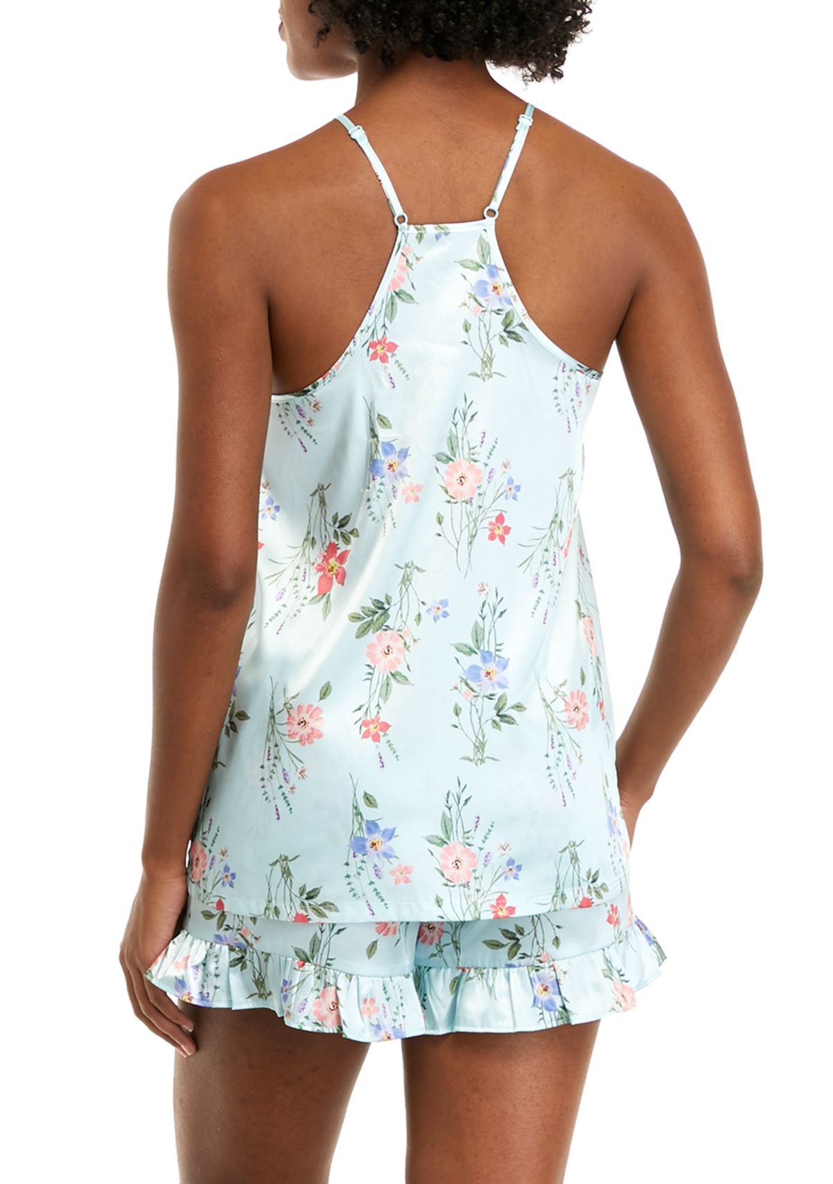 Crown & Ivy™ Bridal Floral Lace Trim Satin Sleep Set | Belk