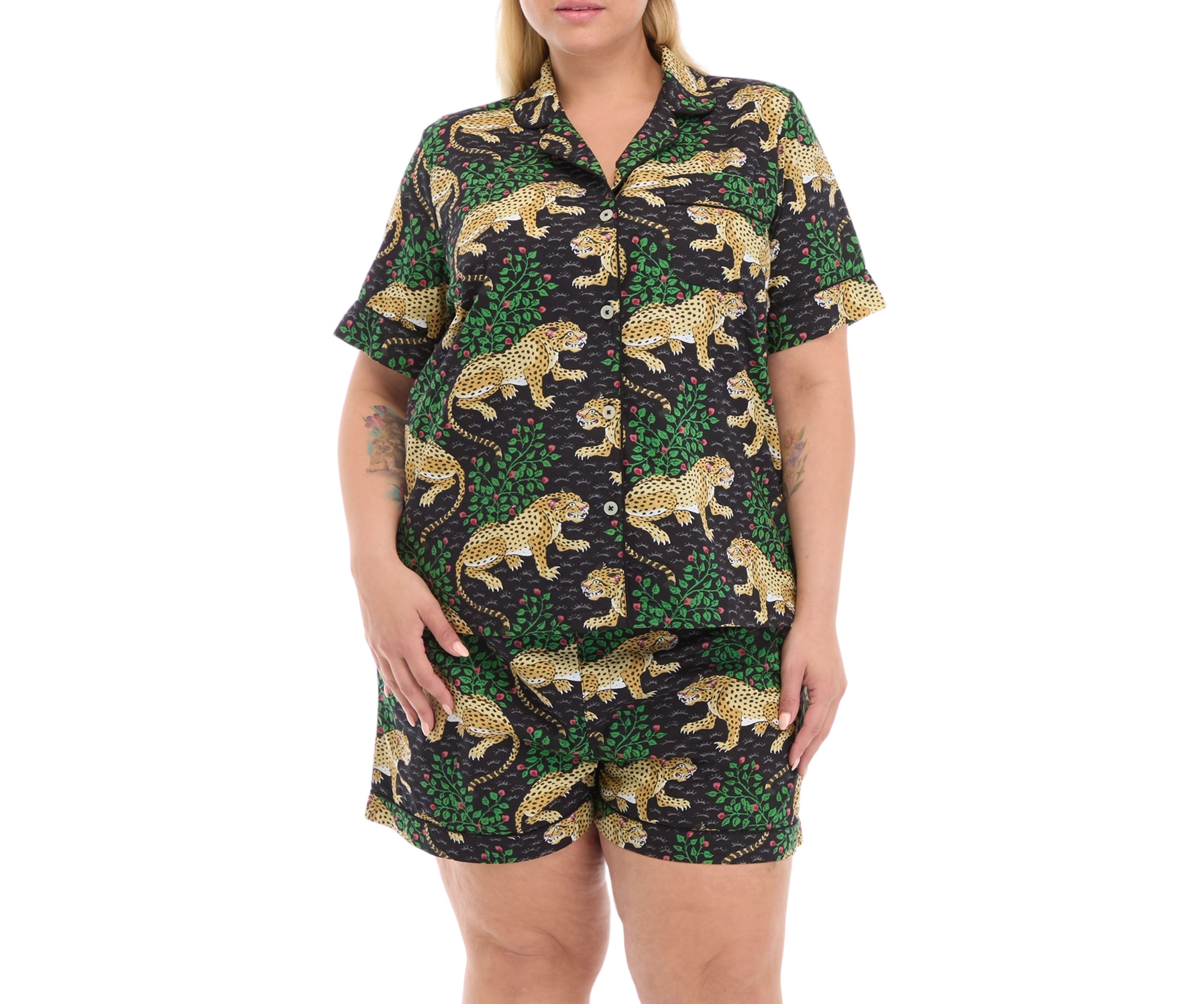 Printfresh Plus Size Bagheera Short Set | Belk