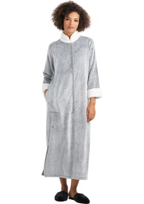 N by Natori Frosted Cashmere Fleece Zip Robe | belk