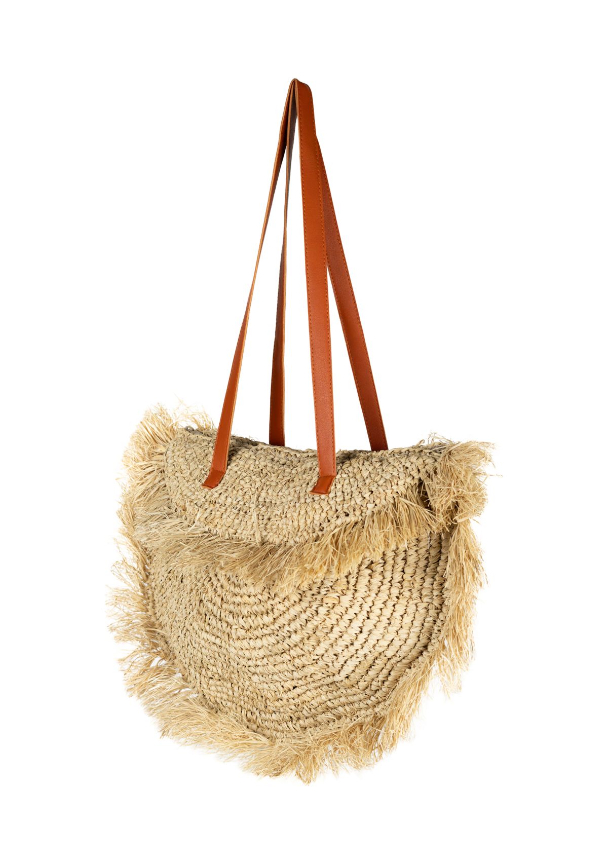 SOL and MER Straw Fringe Moon Tote | Belk