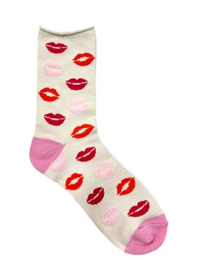 Keep Your Socks On Women's Lip Kiss Printed Socks | belk