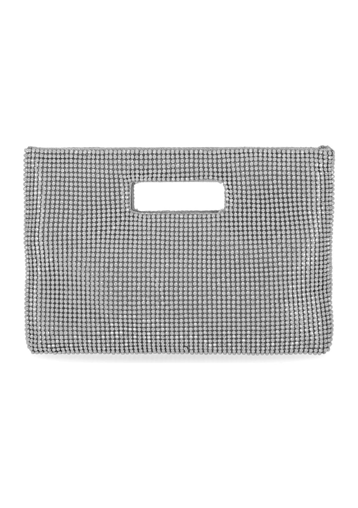 Jessica McClintock Asher Diamond Mesh Cut Out Handle Clutch | Belk